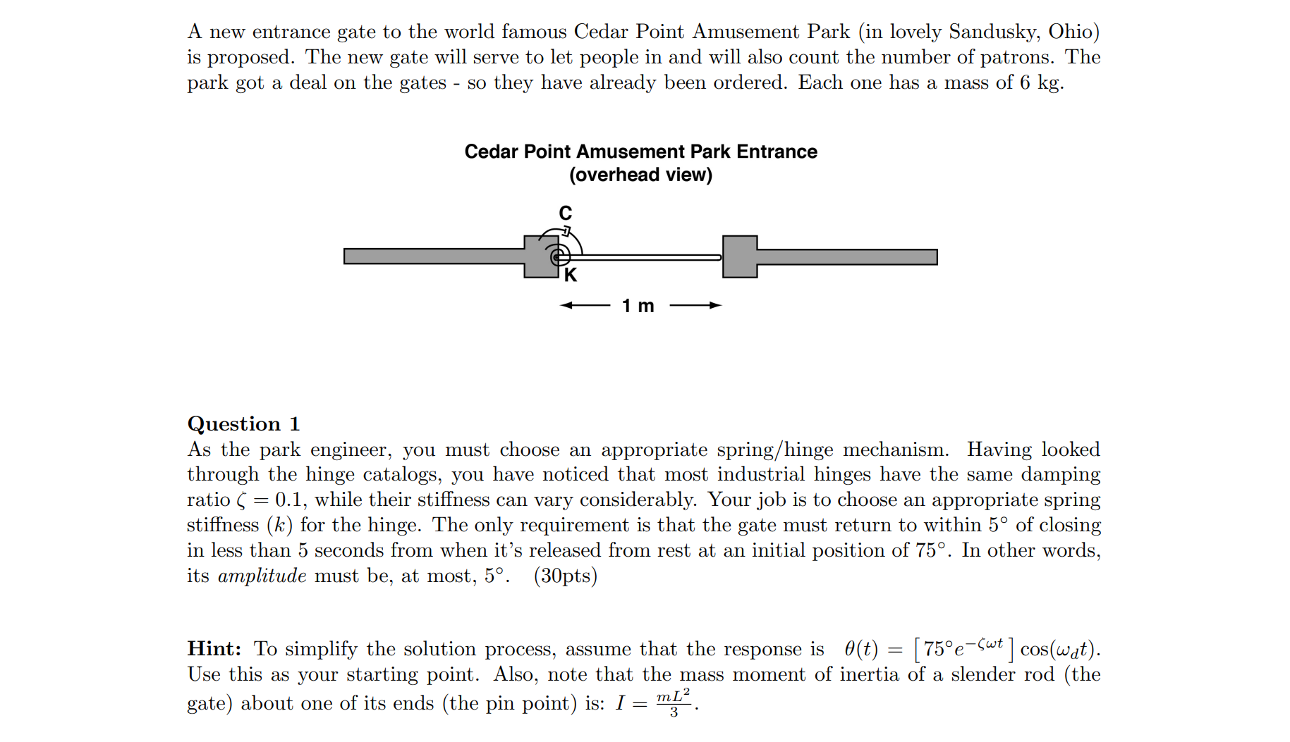 Solved A new entrance gate to the world famous Cedar Point | Chegg.com