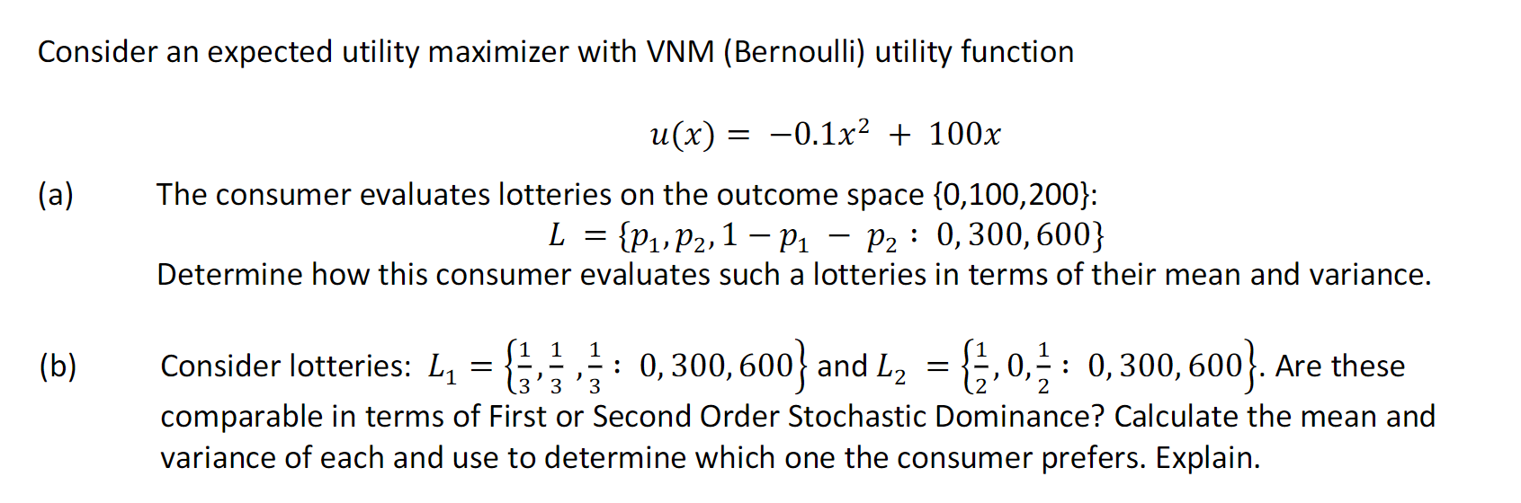 Solved Consider an expected utility maximizer with VNM | Chegg.com