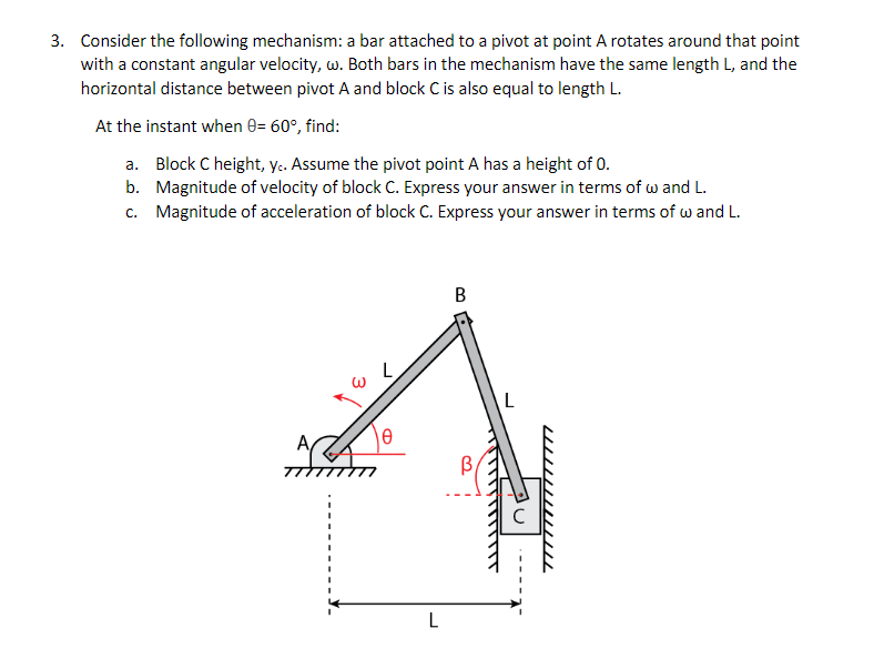 Solved Consider the following mechanism: a bar attached to a | Chegg.com