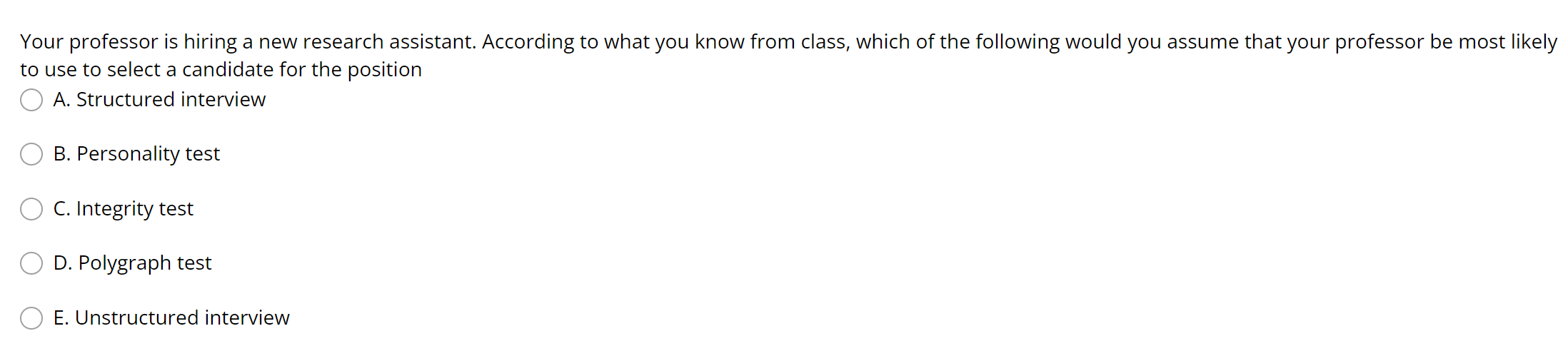 Solved Your professor is hiring a new research assistant. | Chegg.com