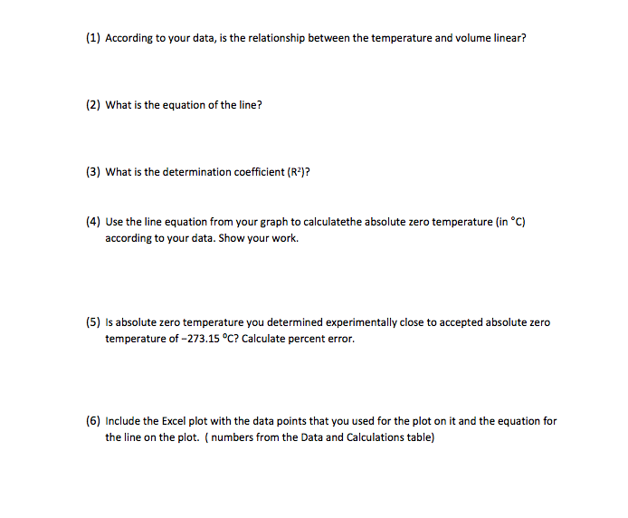 Solved Verifying the absolute zero temperature lab. I need | Chegg.com