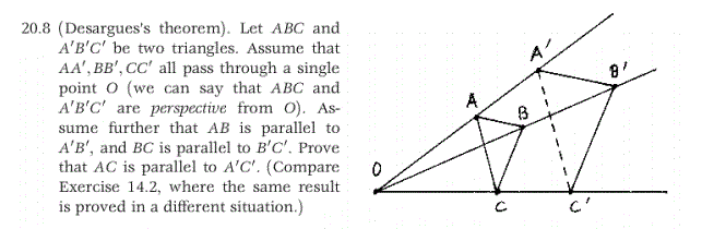 Solved 20.8 (Desargues's theorem). Let ABC and A'B'C be two | Chegg.com