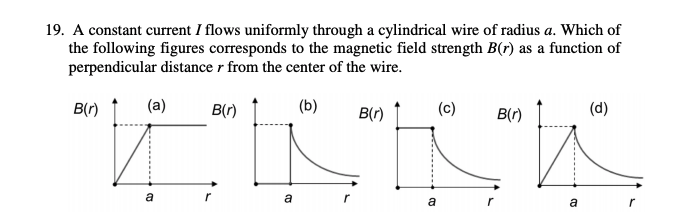 Solved 19. A constant current I flows uniformly through a | Chegg.com