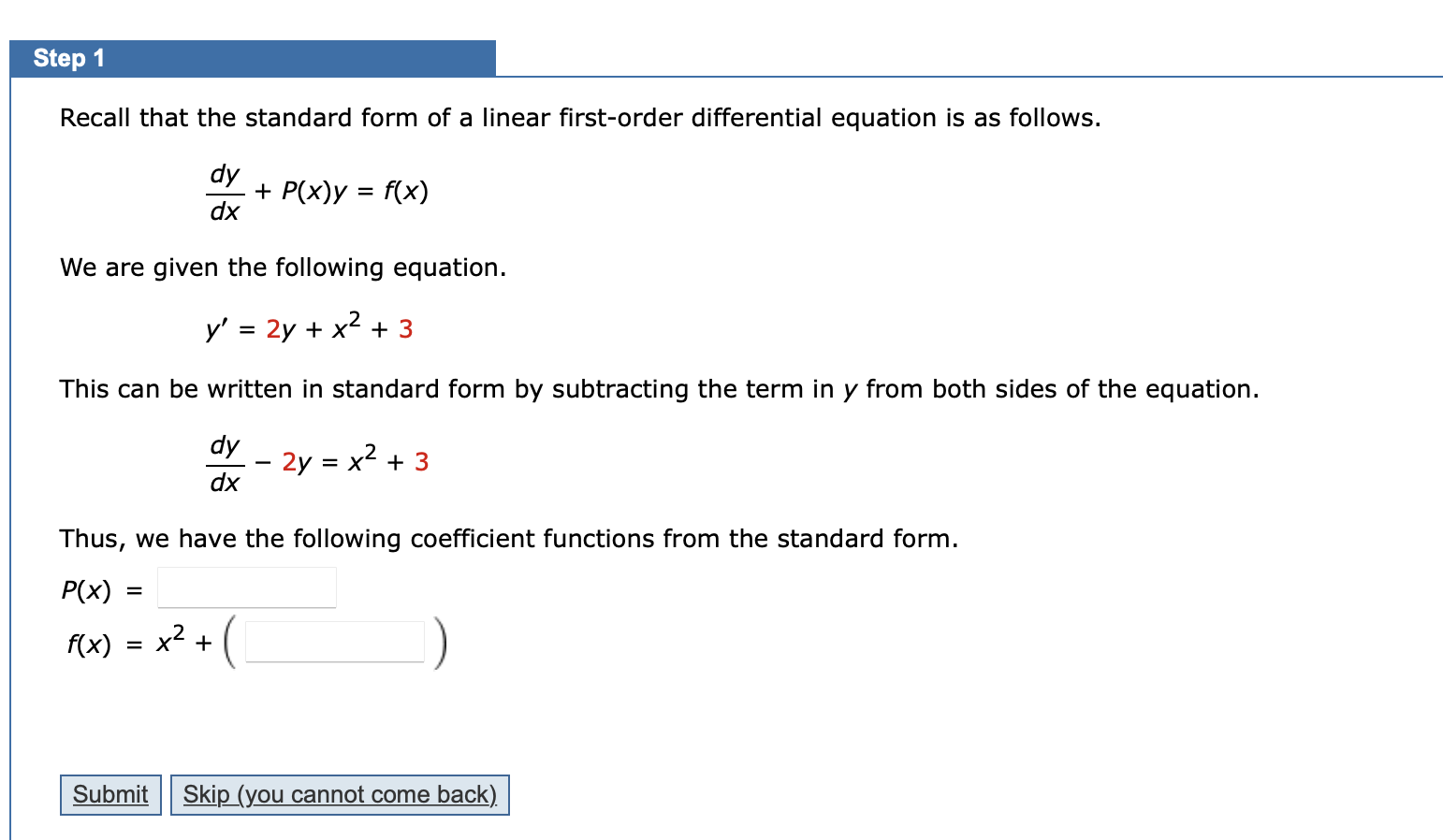 Solved Step 1 Recall that the standard form of a linear | Chegg.com