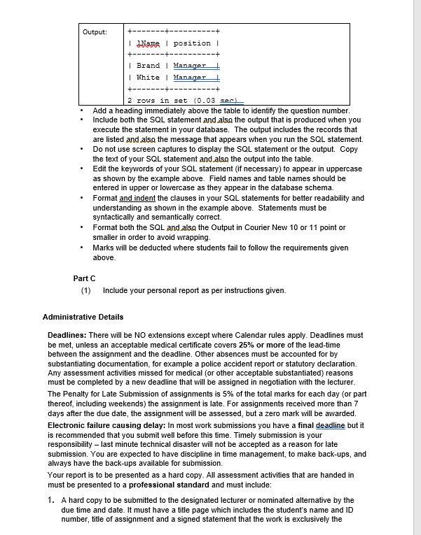 ITICT107A Introduction to Databases Group Assignment | Chegg.com