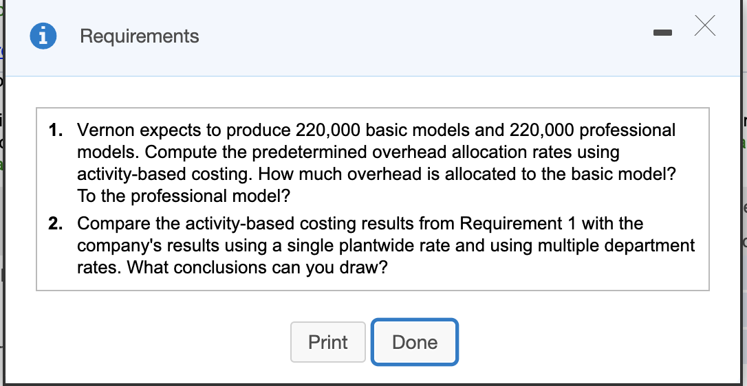 Solved Vemon makes handheld calculators in two models—basic | Chegg.com