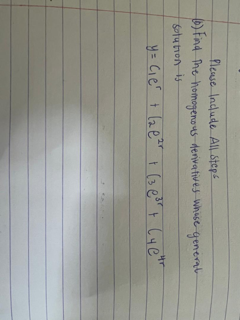 Solved Please Include All Steps (b) Find the homogenous | Chegg.com
