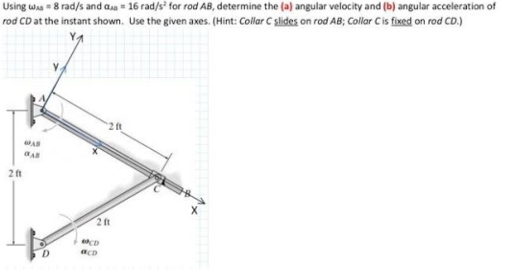 Solved Using was = 8 rad/s and was = 16 rad/s? for rod AB, | Chegg.com