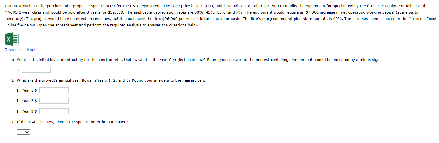 Solved Online file below. Open the spreadsheet and perform | Chegg.com