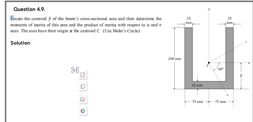 Solved Question 4.9. Locate the centroid y of the beam's | Chegg.com