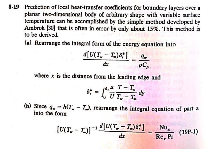Solved 19 Prediction of local heat-transfer coefficients for | Chegg.com