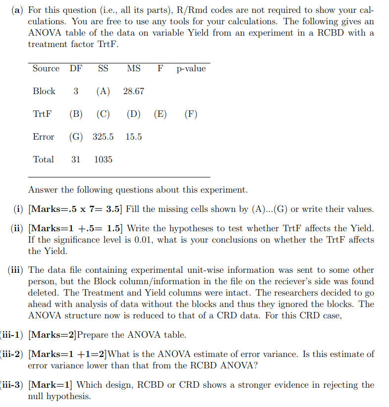 Solved (a) For this question (i.e., all its parts), R/Rmd | Chegg.com