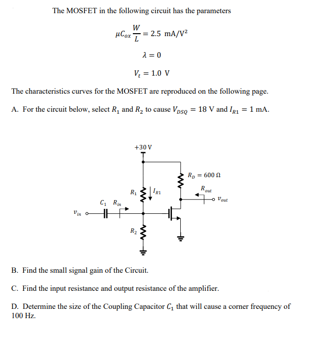 Solved MOSFET Characteristic Curves for Problem 3 Id(M1) | Chegg.com