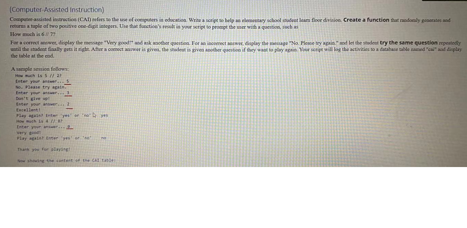 Solved (Computer-Assisted Instruction) Computer-assisted | Chegg.com