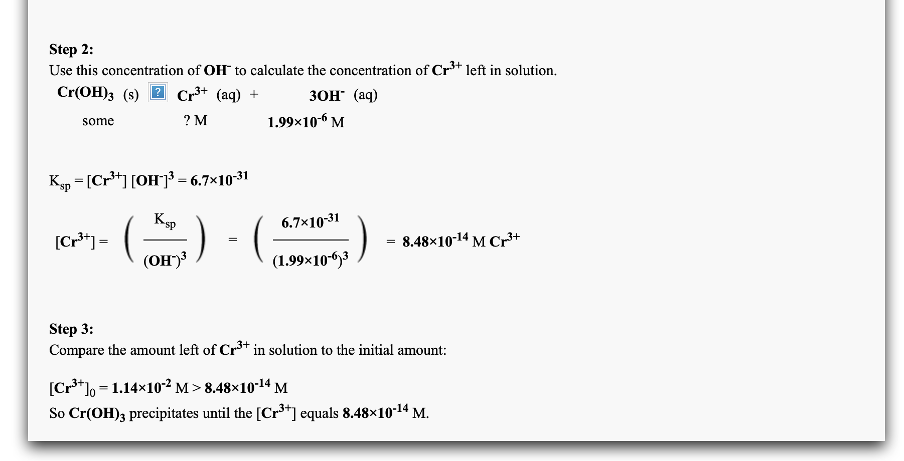 Solved A solution contains 1.14x10-2 M chromium(III) acetate | Chegg.com