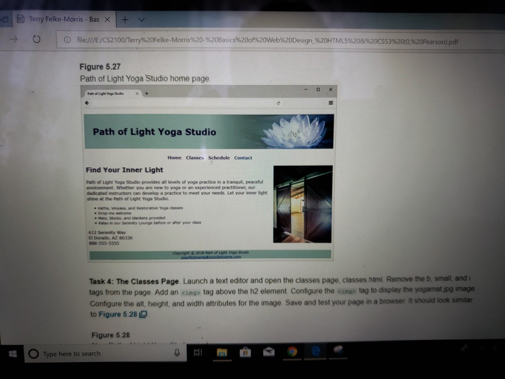 Solved: Index.html: Path Of Light Yoga Studio Path Of Ligh... | Chegg.com