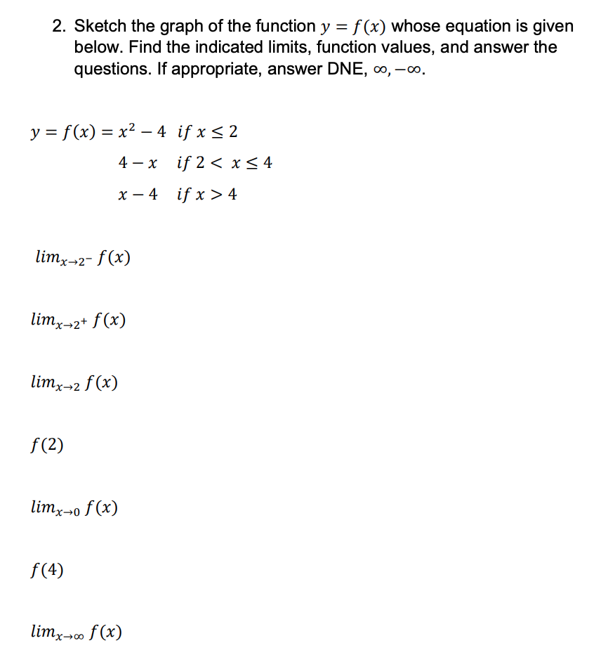 Solved 2. Sketch the graph of the function y = f(x) whose | Chegg.com