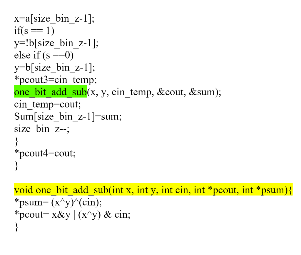 This program is an adder/subtractor program. C | Chegg.com