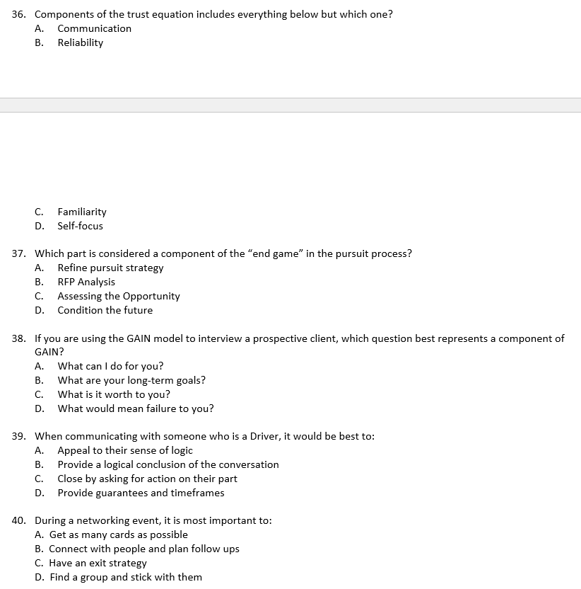 Solved 36. Components of the trust equation includes | Chegg.com