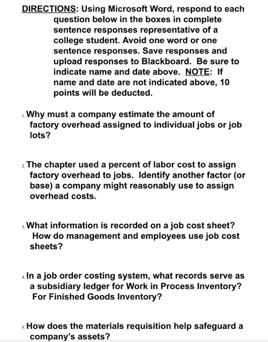 Solved DIRECTIONS: Using Microsoft Word, respond to each | Chegg.com