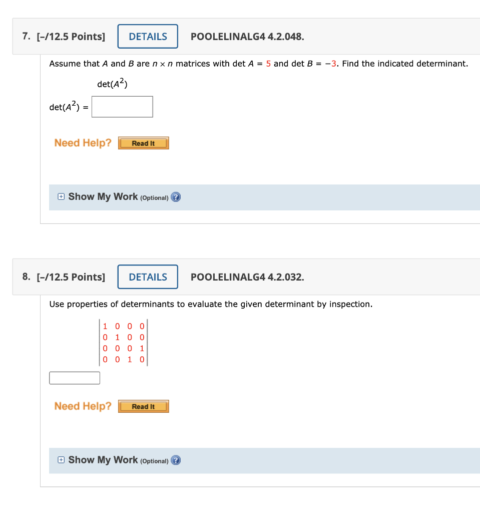 Solved 7. [-/12.5 Points] DETAILS POOLELINALG4 4.2.048. | Chegg.com