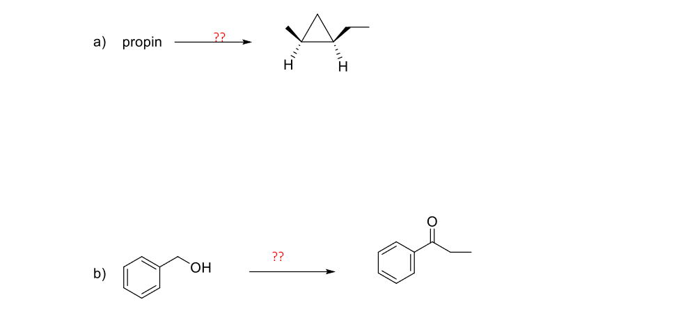 Solved ?? a) propin Н Н ?? b) он | Chegg.com