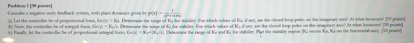 Solved Problem 1 [30 points] Consider a negative unity | Chegg.com