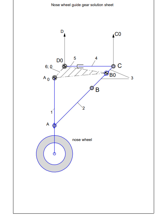 The aircraft nose wheel guide gear sketched to scale | Chegg.com