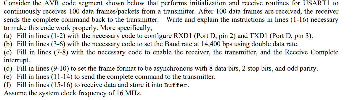 Solved Consider the AVR code segment shown below that | Chegg.com