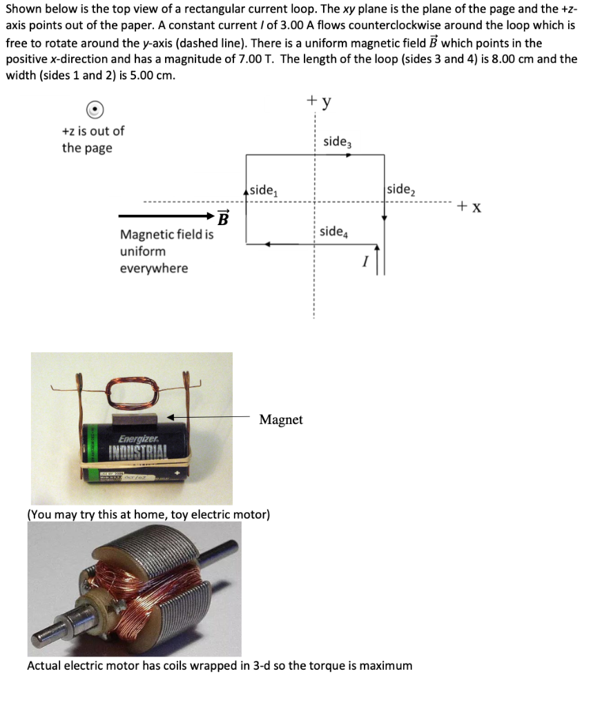 Solved Shown below is the top view of a rectangular current | Chegg.com