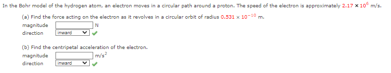 Solved In The Bohr Model Of The Hydrogen Atom An Electron