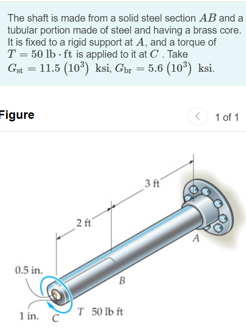 Solved The shaft is made from a solid steel section AB and a | Chegg.com