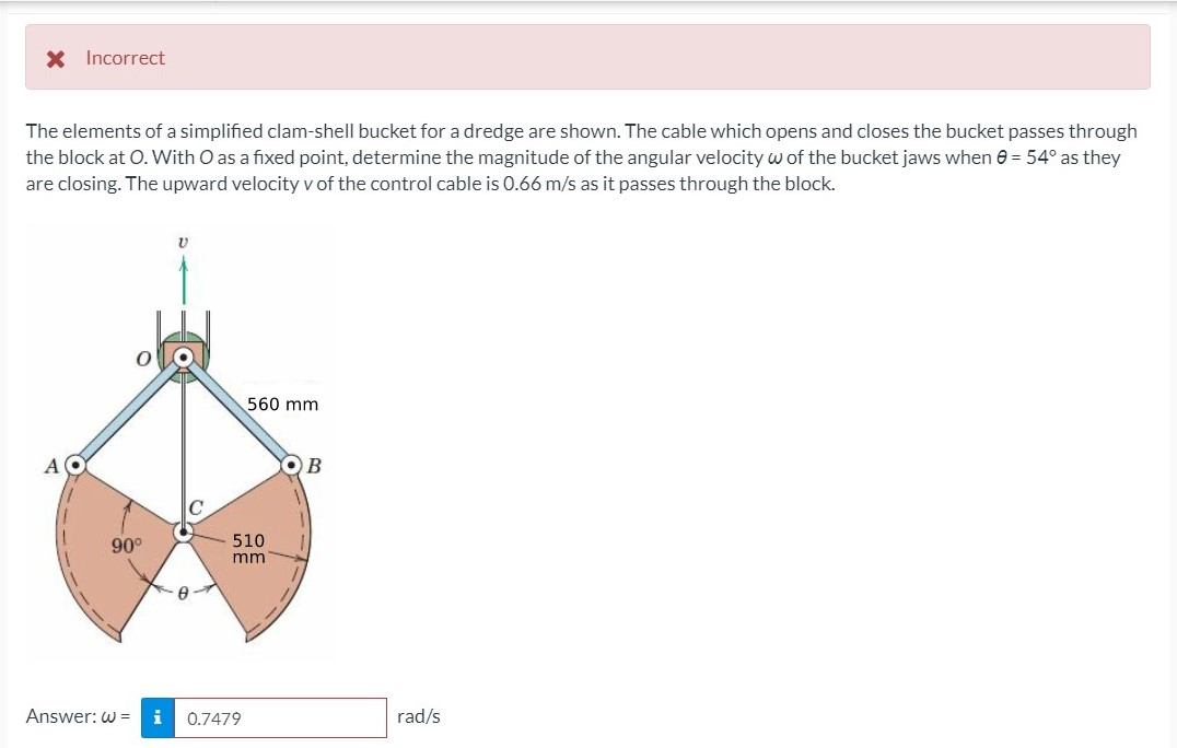 Solved The elements of a simplified clam-shell bucket for a | Chegg.com
