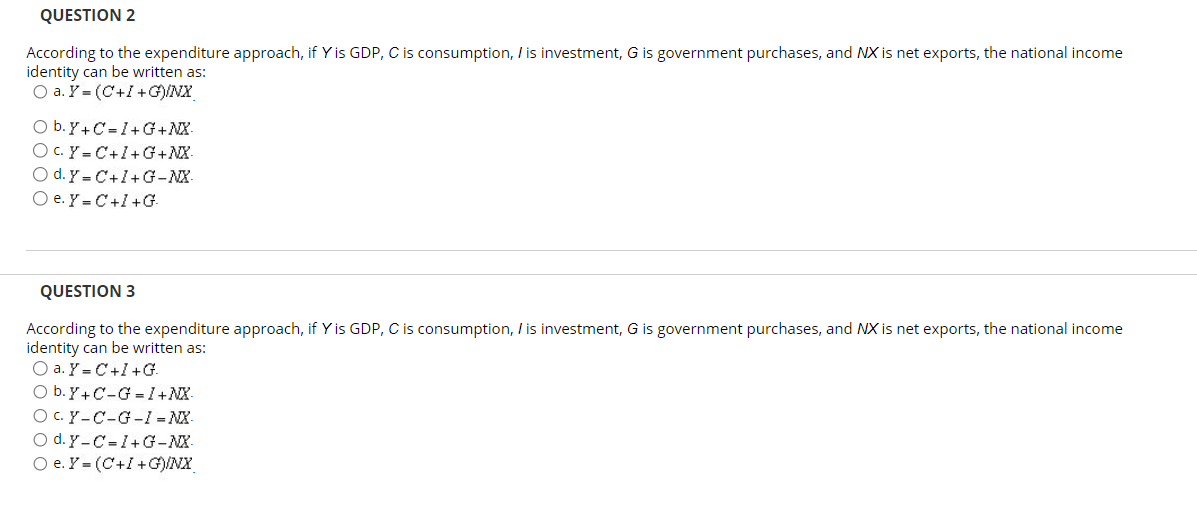 Solved According to the expenditure approach, if Y is GDP, C | Chegg.com