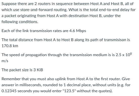 Solved Suppose there are 2 routers in sequence between Host | Chegg.com