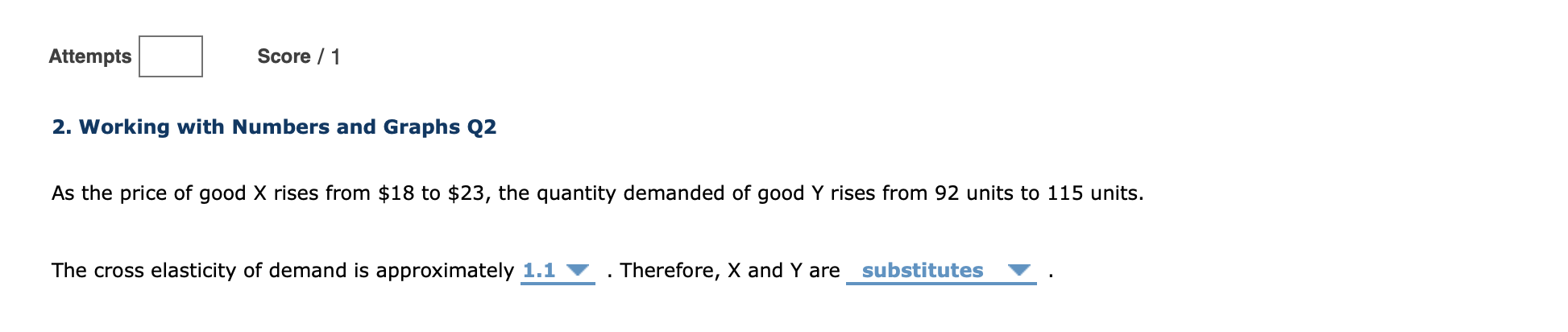 Solved 2. Working with Numbers and Graphs Q2 As the price of | Chegg.com