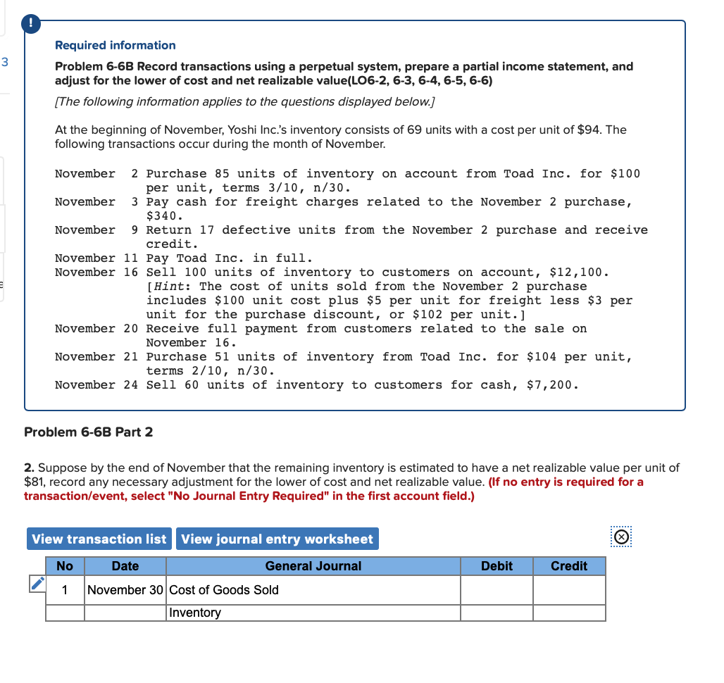 Solved Required information Problem 6-6B Record transactions | Chegg.com