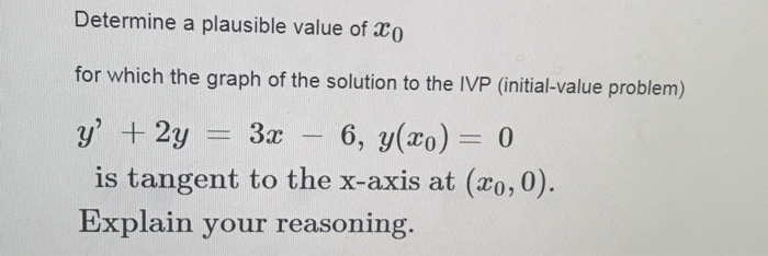Solved Determine a plausible value of To for which the graph | Chegg.com