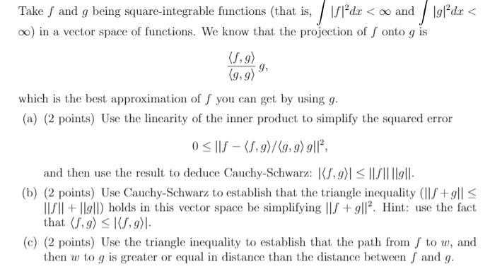 Solved Take S and g being square-integrable functions (that | Chegg.com