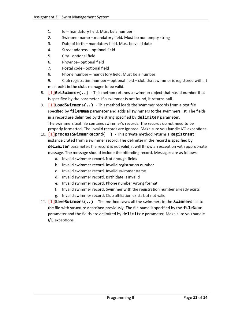 Programming II Assignment 3 Once you are done with | Chegg.com
