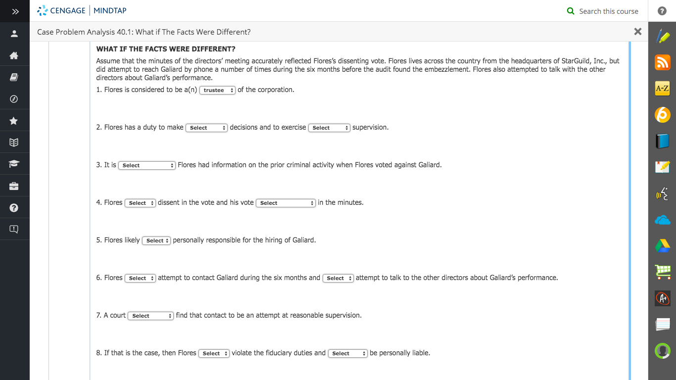 CENGAGE MINDTAP Q Search this course Case Problem | Chegg.com