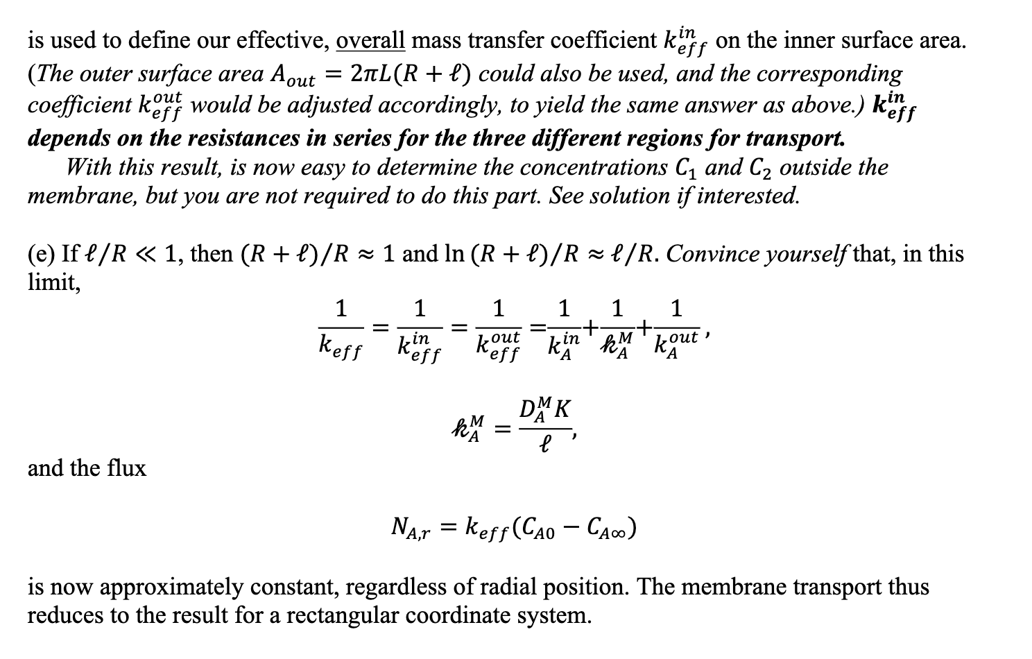 Solved 1. A hollow fiber membrane device comprises a bundle | Chegg.com