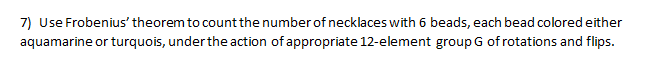 Solved 7) Use Frobenius' theorem to count the number of | Chegg.com