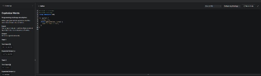 Solved Write a program which capitalizes the first letter of | Chegg.com
