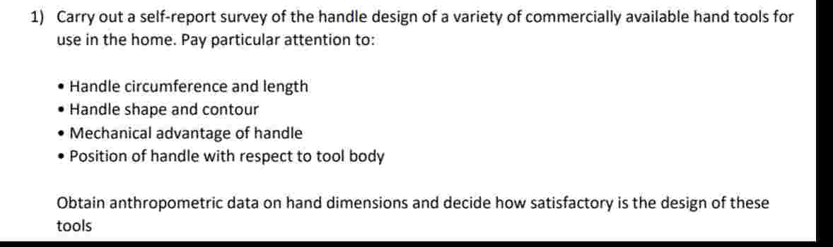 Solved 1) ﻿Carry out a self-report survey of the handle | Chegg.com