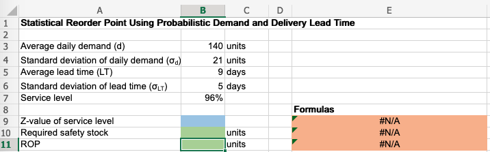 Excel Online Structured Activity: Statistical Reorder | Chegg.com