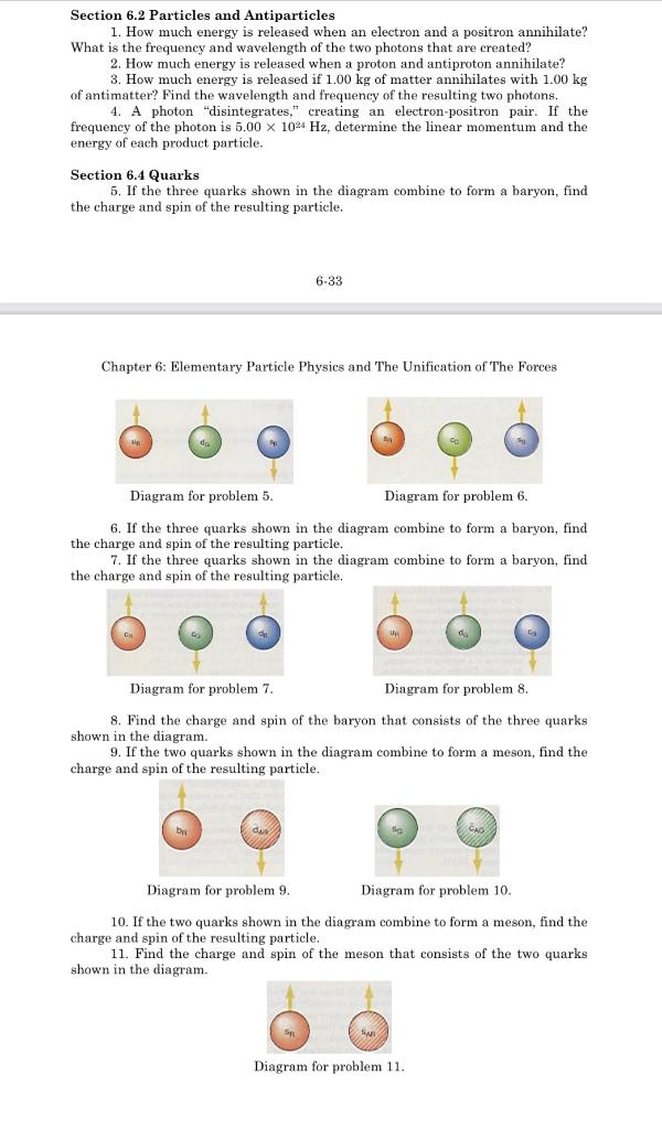 Solved Section 6.2 Particles and Antiparticles 1. How much | Chegg.com