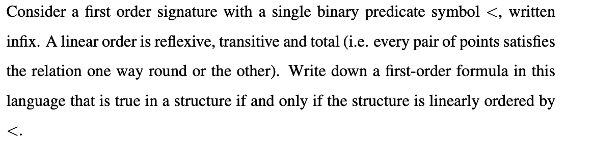 Solved Consider a first order signature with a single binary | Chegg.com