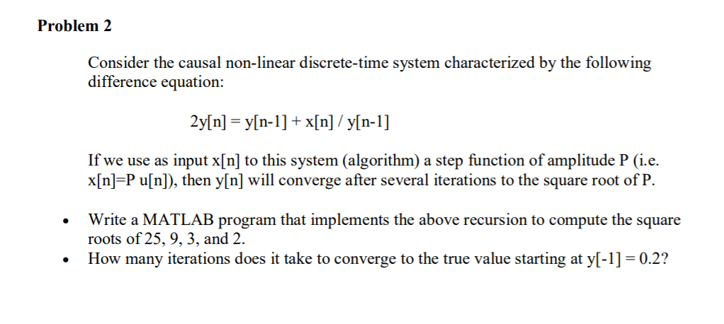Solved Consider The Causal Non Linear Discrete Time