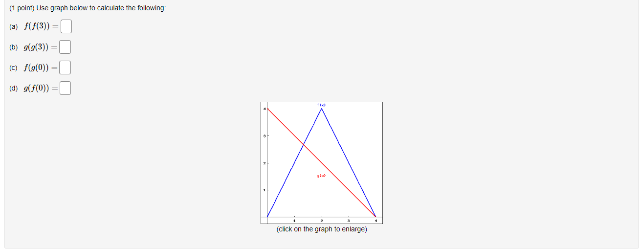 Solved (1 point) Use graph below to calculate the following: | Chegg.com